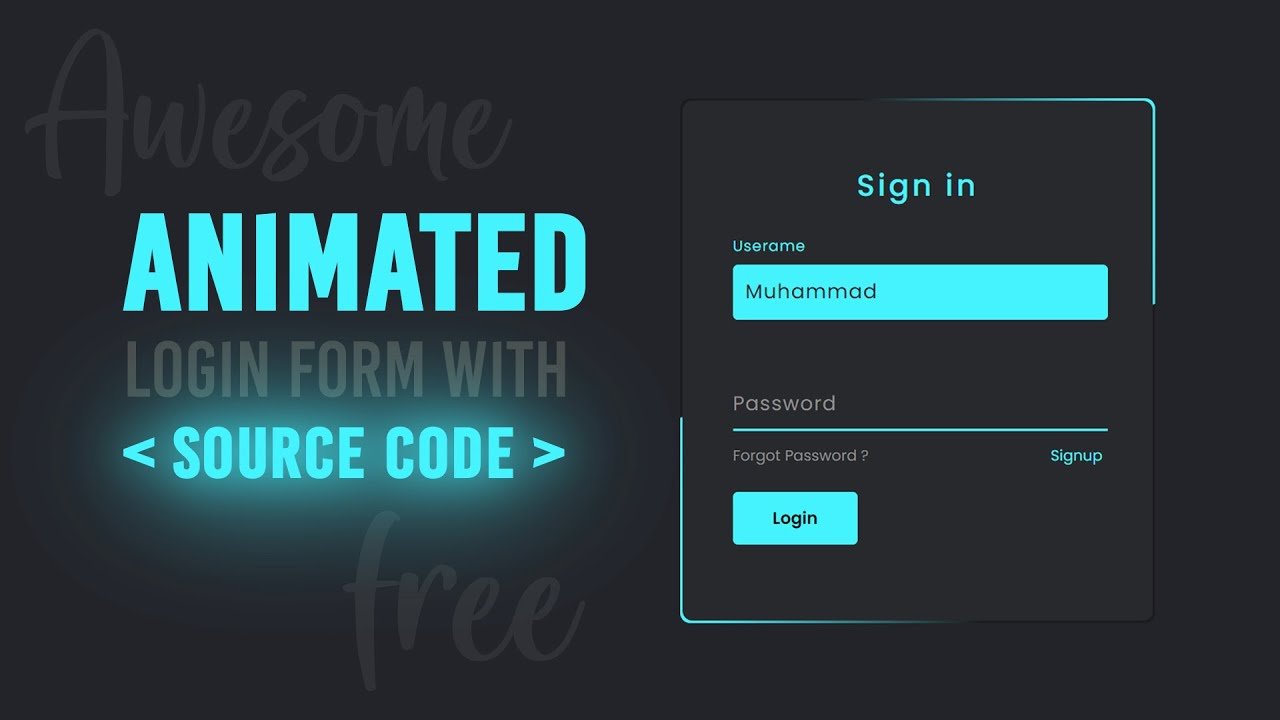 Animated Login Form With Source Code Login Page Using Html Css Techytechs