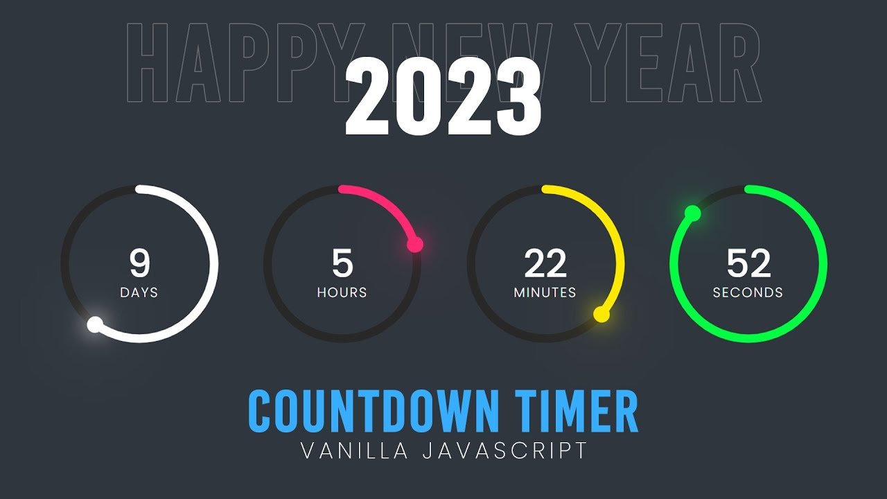 Countdown Timer In Vanilla Javascript Css Svg Circle Countdown Time Animation Techytechs