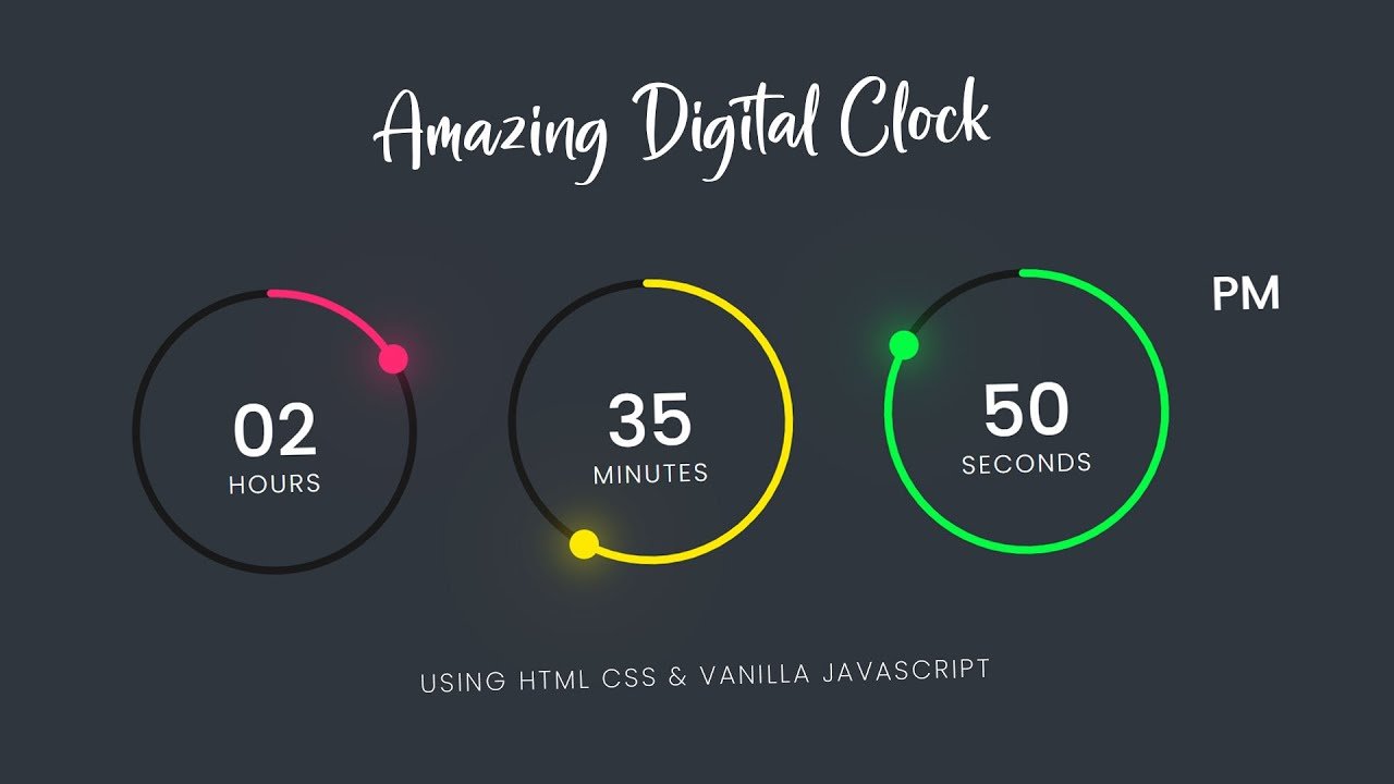 Amazing Working Digital Clock Using Html CSS SVG & Javascript | Simple Javascript Project ...