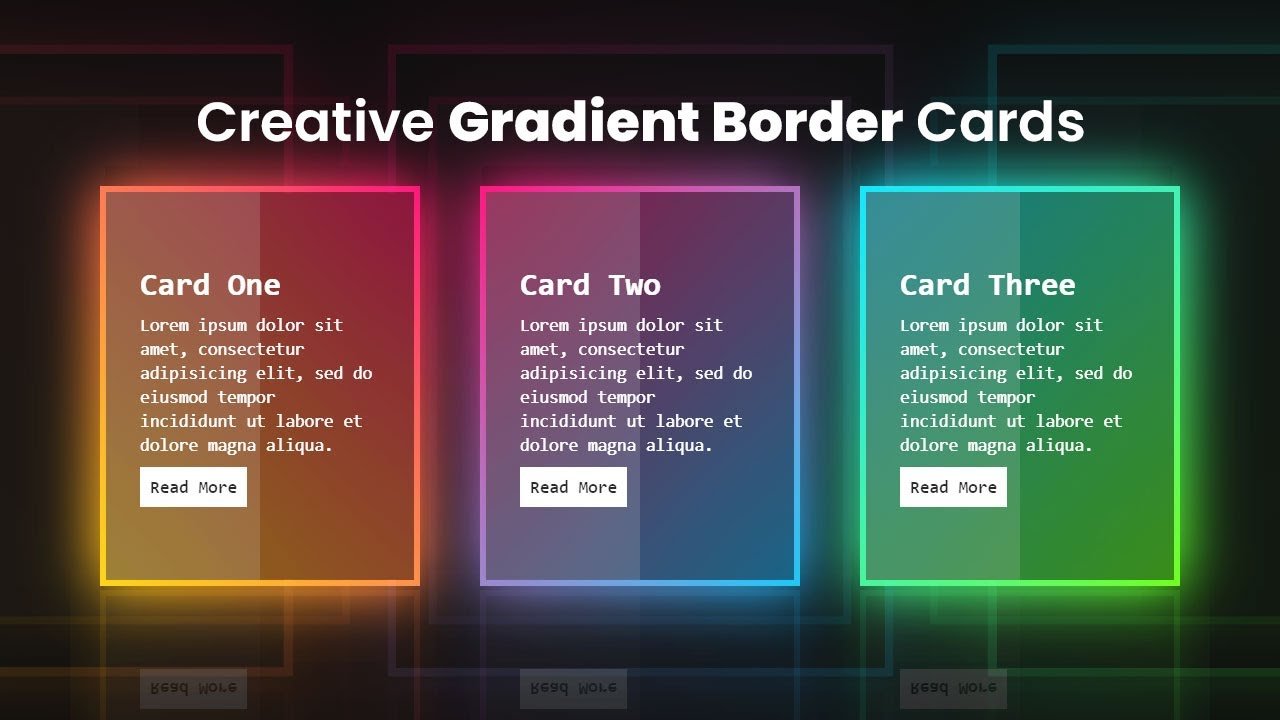 Creative CSS Gradient Border Cards | How To Create CSS Gradient Border - TechyTechs